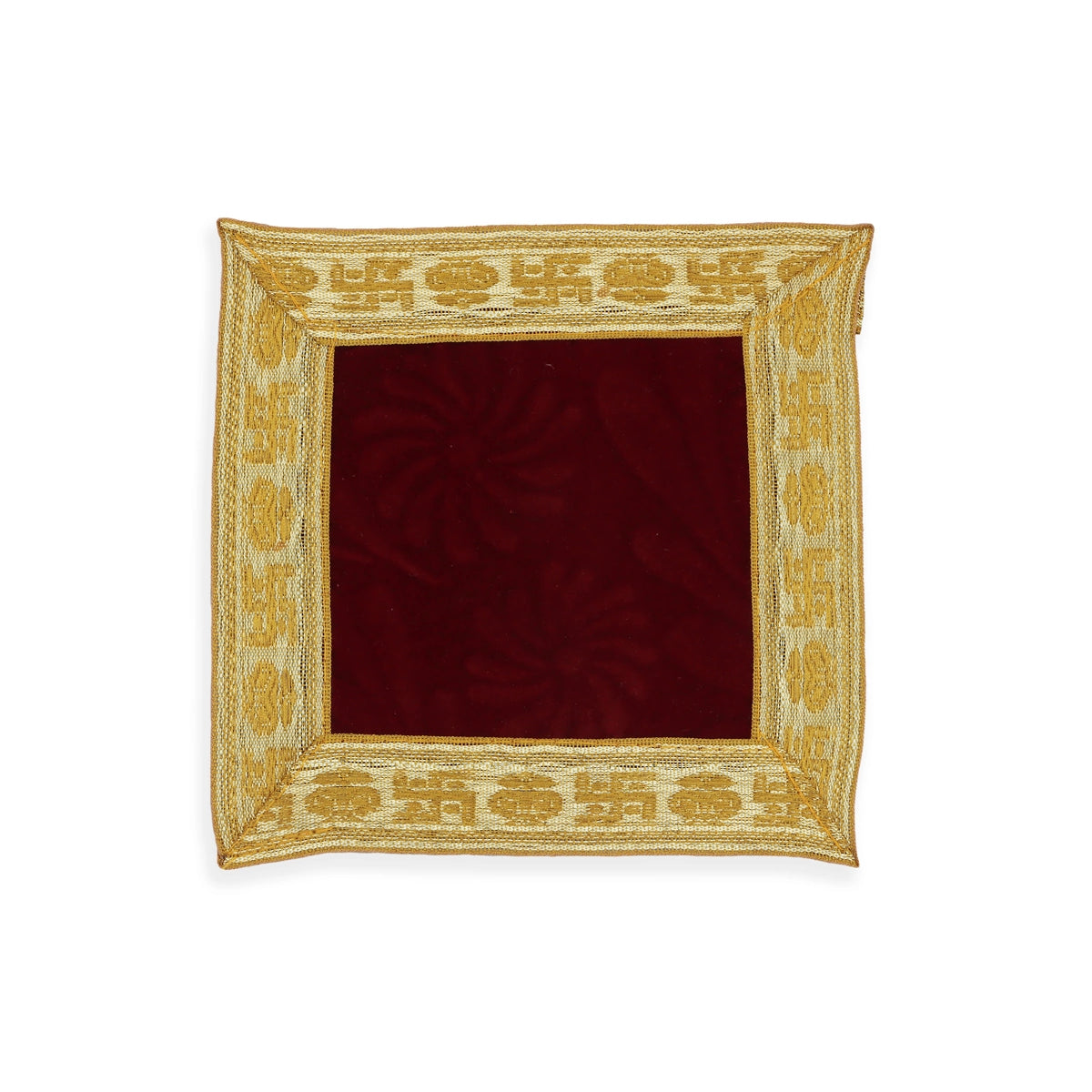 Aasan - 5 x 5 Inches | Velvet with Jari Design Pooja Aasan/ Aasan for ...