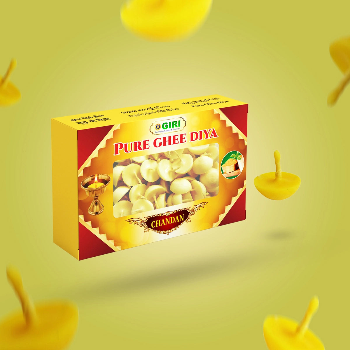 Giri Pure Sandal Ghee Diya | Ghee Wicks/ Diya Batti/ Jyot Batti/ Ghee ...