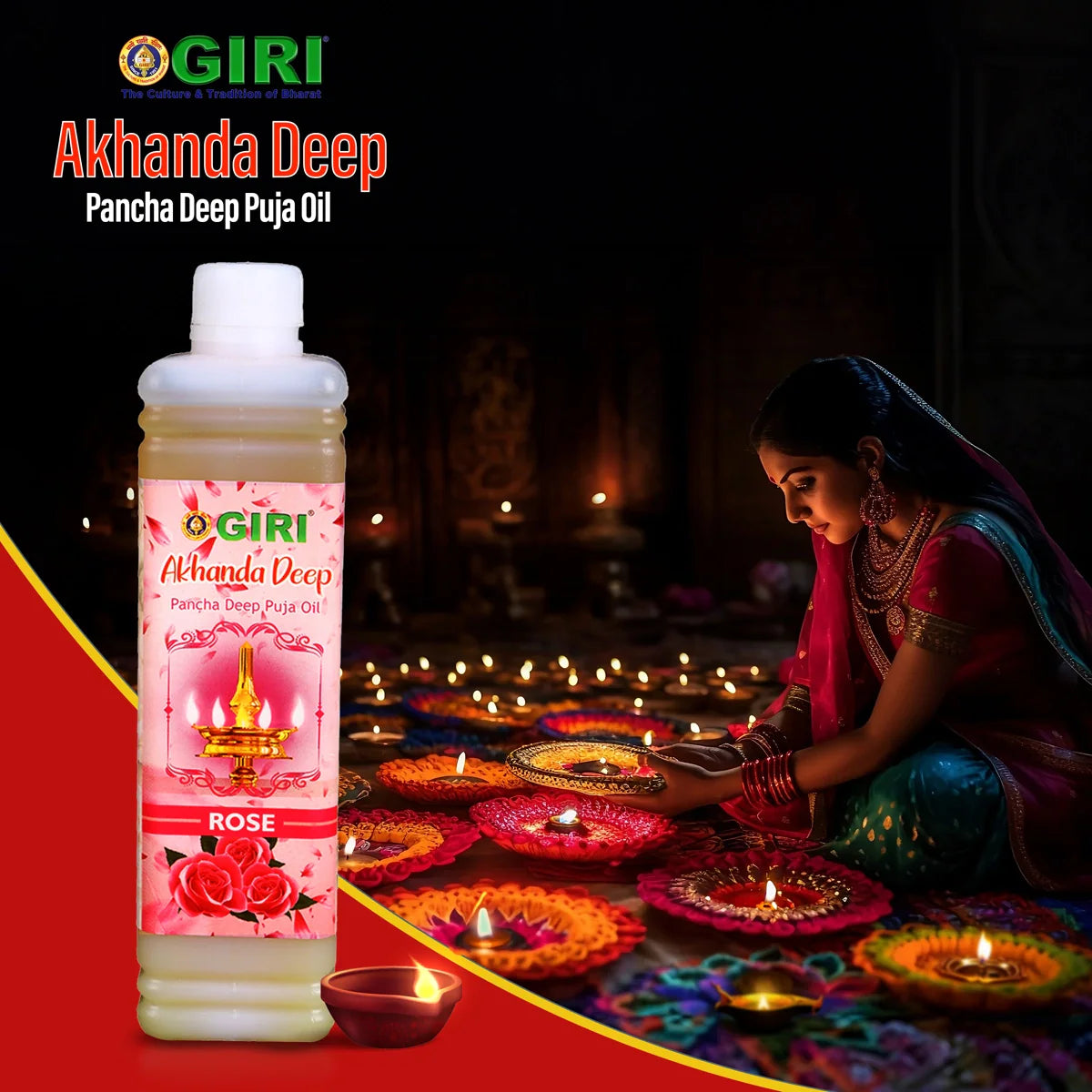 Giri USA - Rose Pooja Oil | Diya Oil | Vilakku Oil