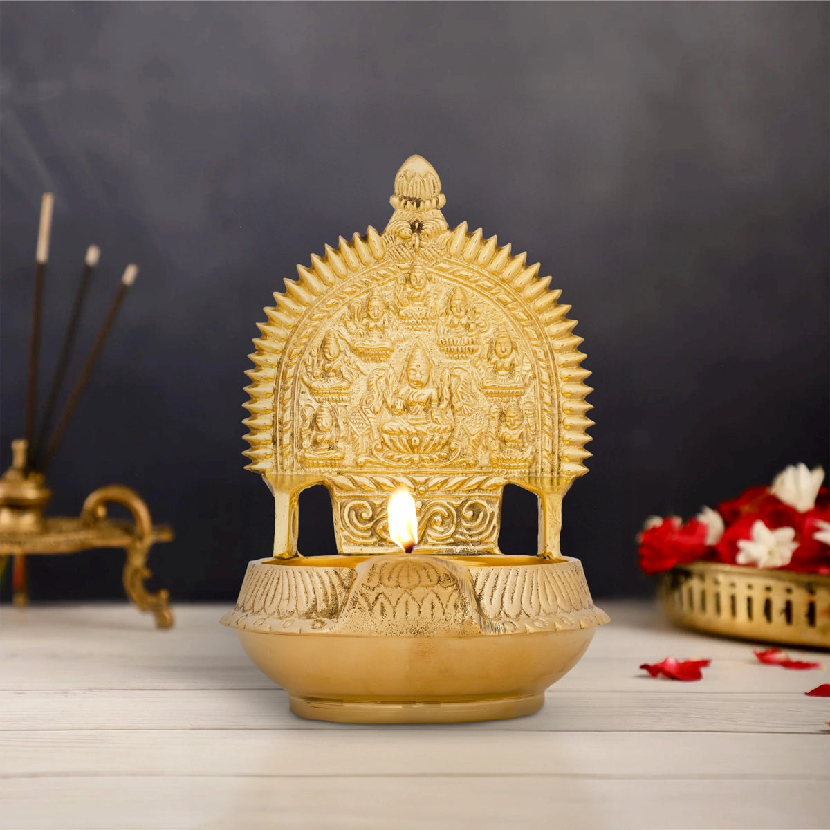 Giri USA - Kamakshi Deepam | Pooja Lamp | Brass Diya