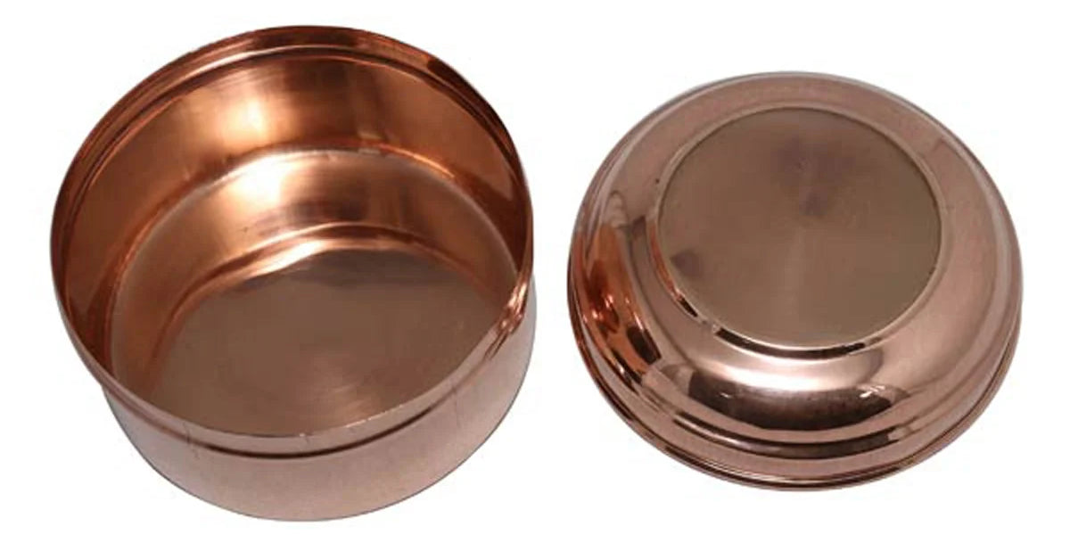 Giri USA - Copper Container With Lid | Copper Box For Pooja