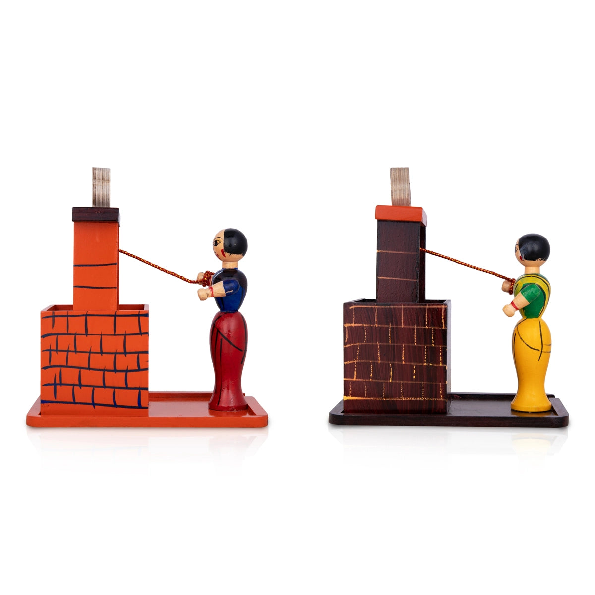 Well Lady Kondapalli Bommalu - 6.5 X 6 Inches | Wood Sculpture/ Handma ...