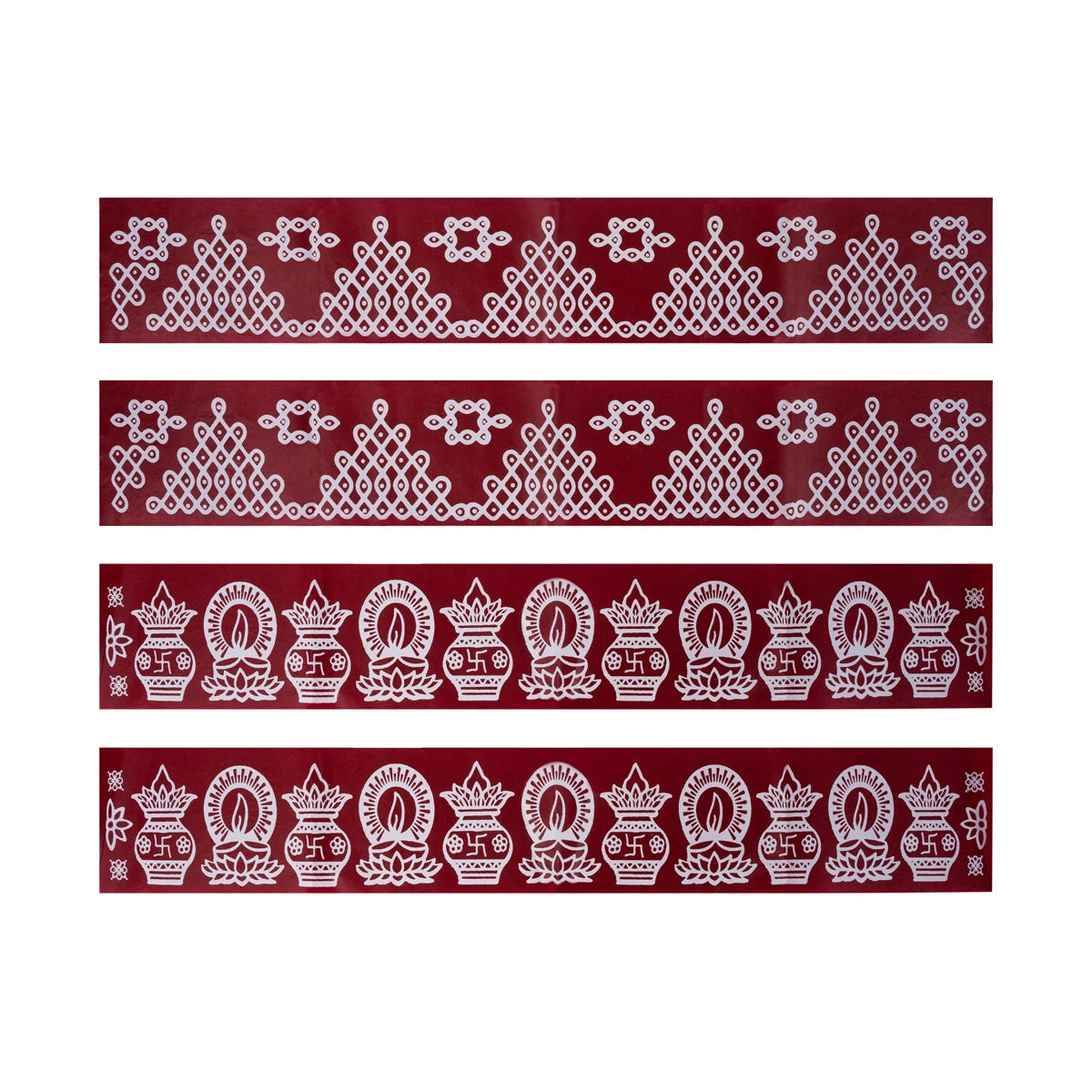 Maroon Large Border Kolam Sticker | Traditional Kolam Stickers | Kolam ...