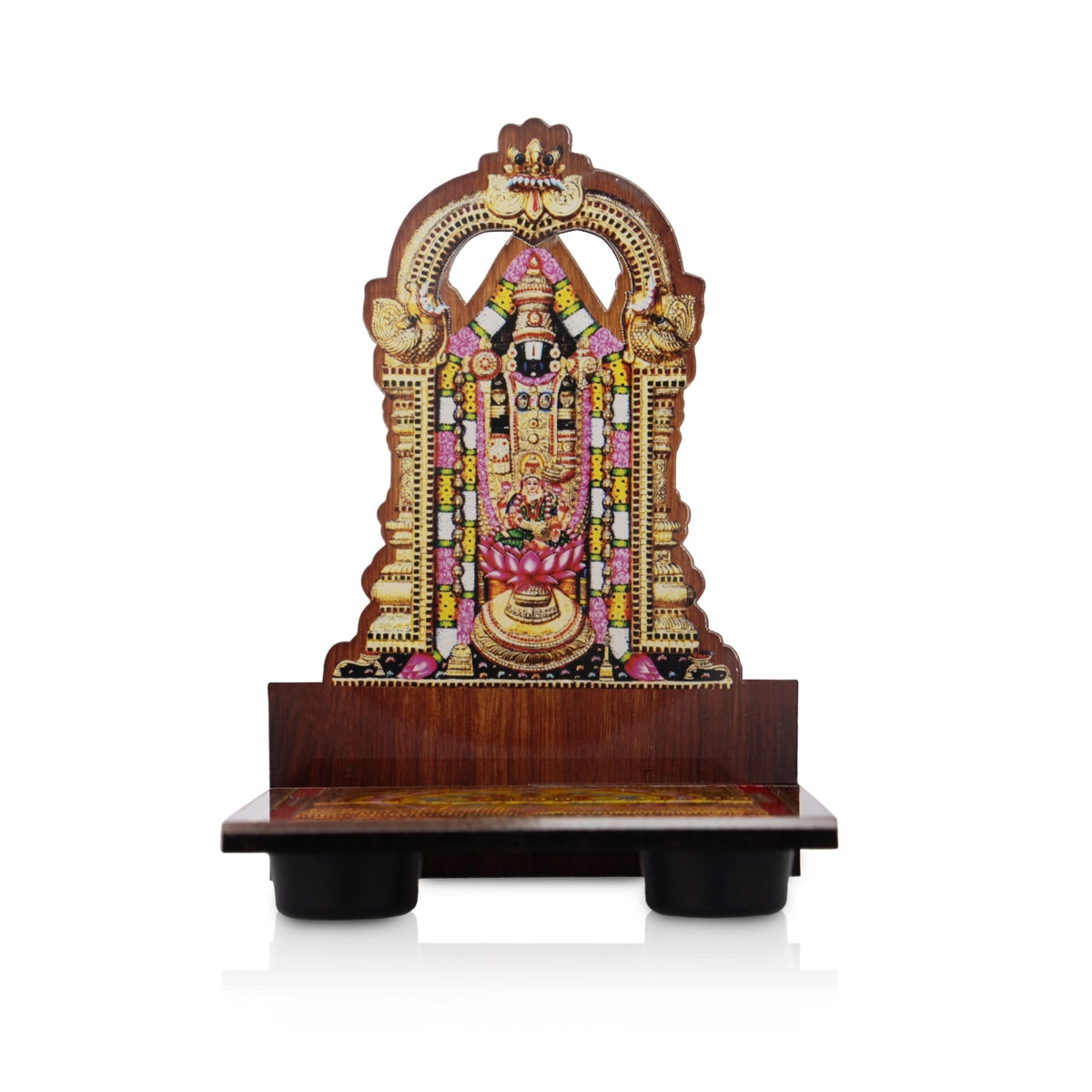 Sri Chakra Design Manai Palagai With Balaji Photo Frame - 4 x 3 Inches ...