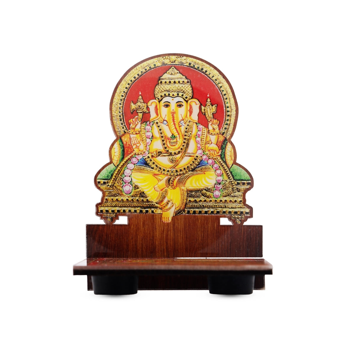 Sri Chakra Design Manai Palagai With Ganesha Photo Frame - 4 x 3 Inche ...
