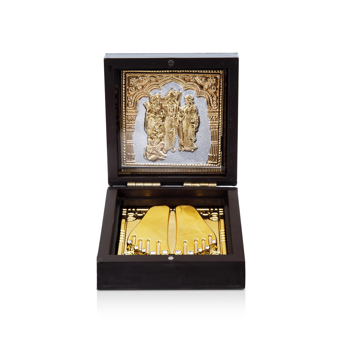 Ram Darbar Paduka | Puja Box Mini Gold | God Feet — Giri USA