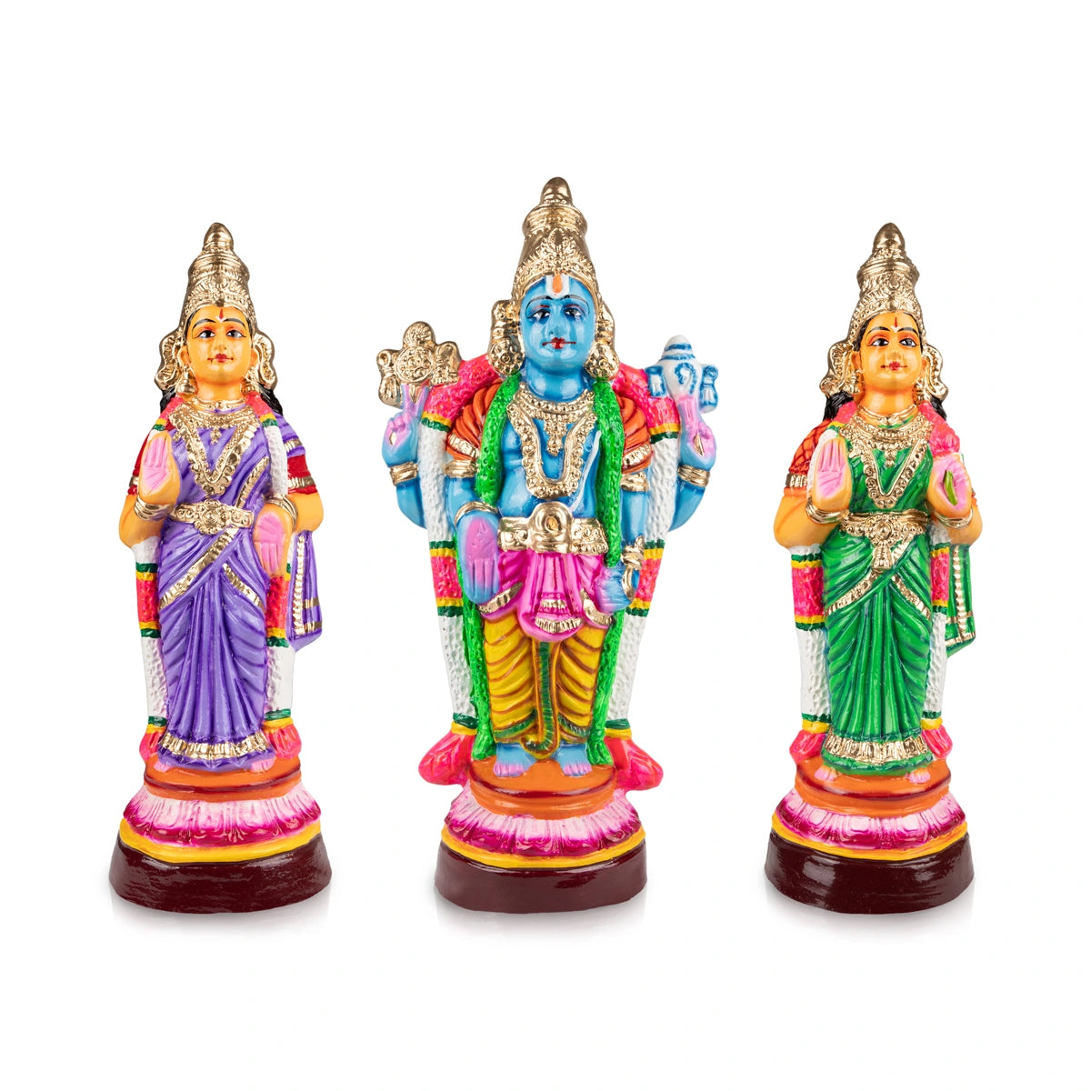 Uttchavar 3 Pcs Set Statue | Paper Mache Idol | Golu Bommai — Giri USA