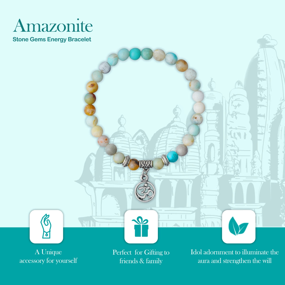 Amazonite Bracelet - 2.5 Inches | Amazonite Gemstone Bracelet/ Crystal — Giri USA
