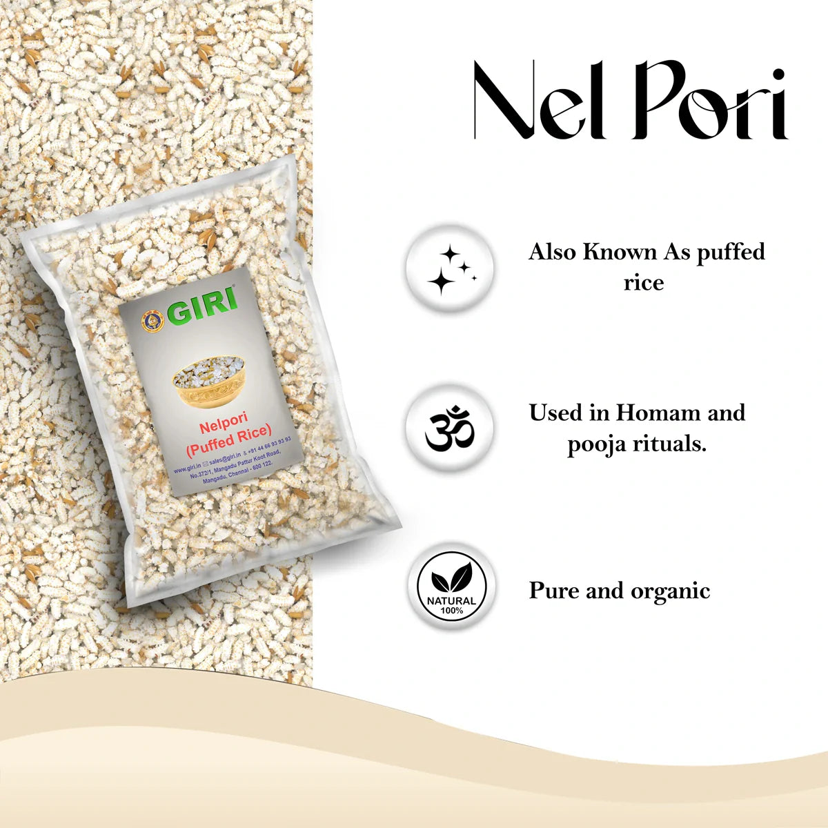 Giri Nel Pori 100 Gms | Puffed Rice | Paddy Pori — Giri USA