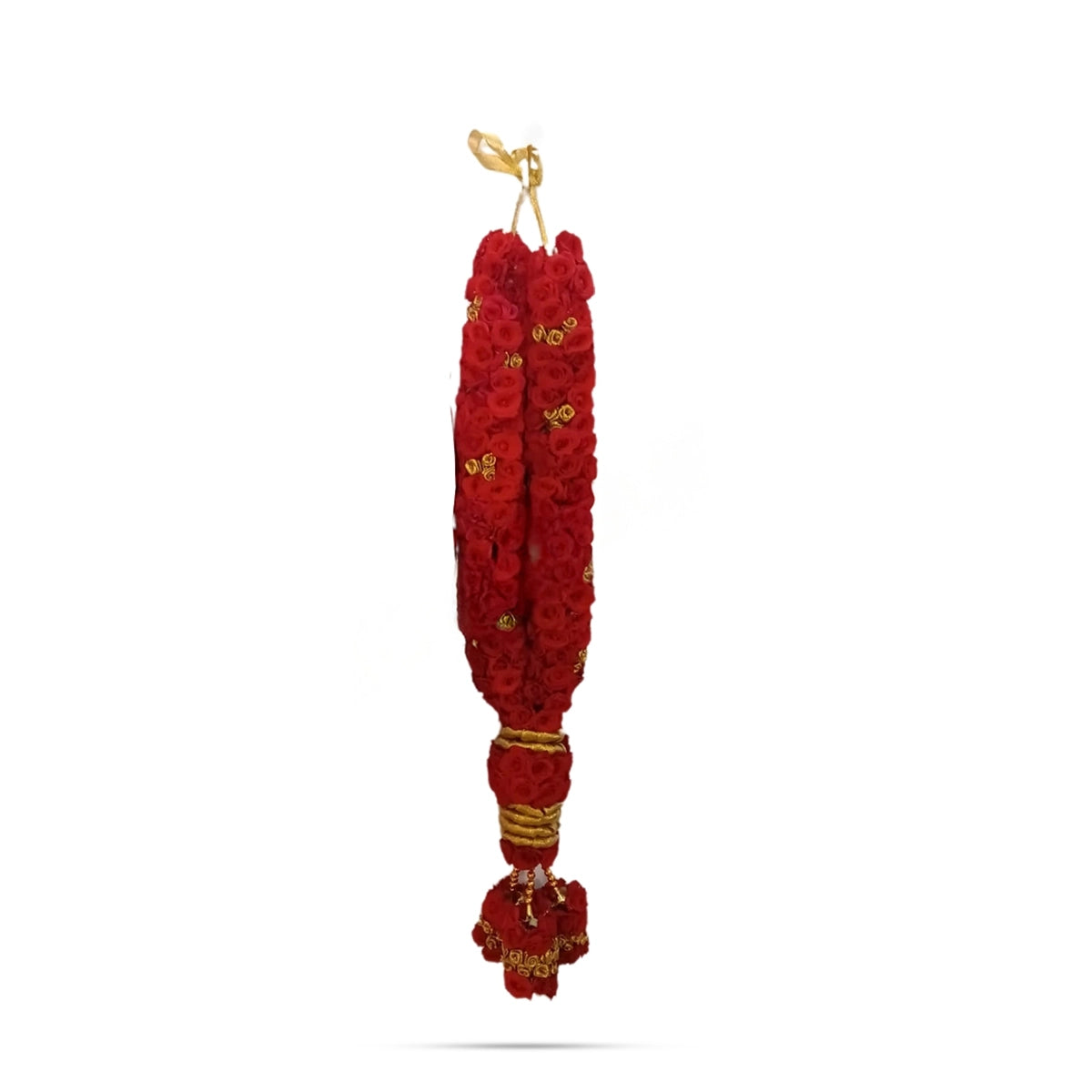 Giri USA - Only Red Button Rose Garland | Fresh Floral Garland | Rose Mala
